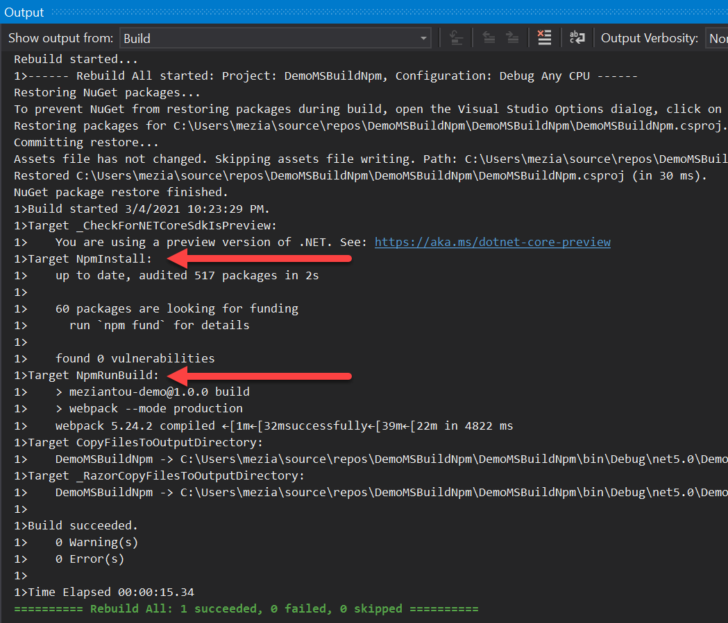 Running Npm Tasks When Building A Net Project Meziantous Blog