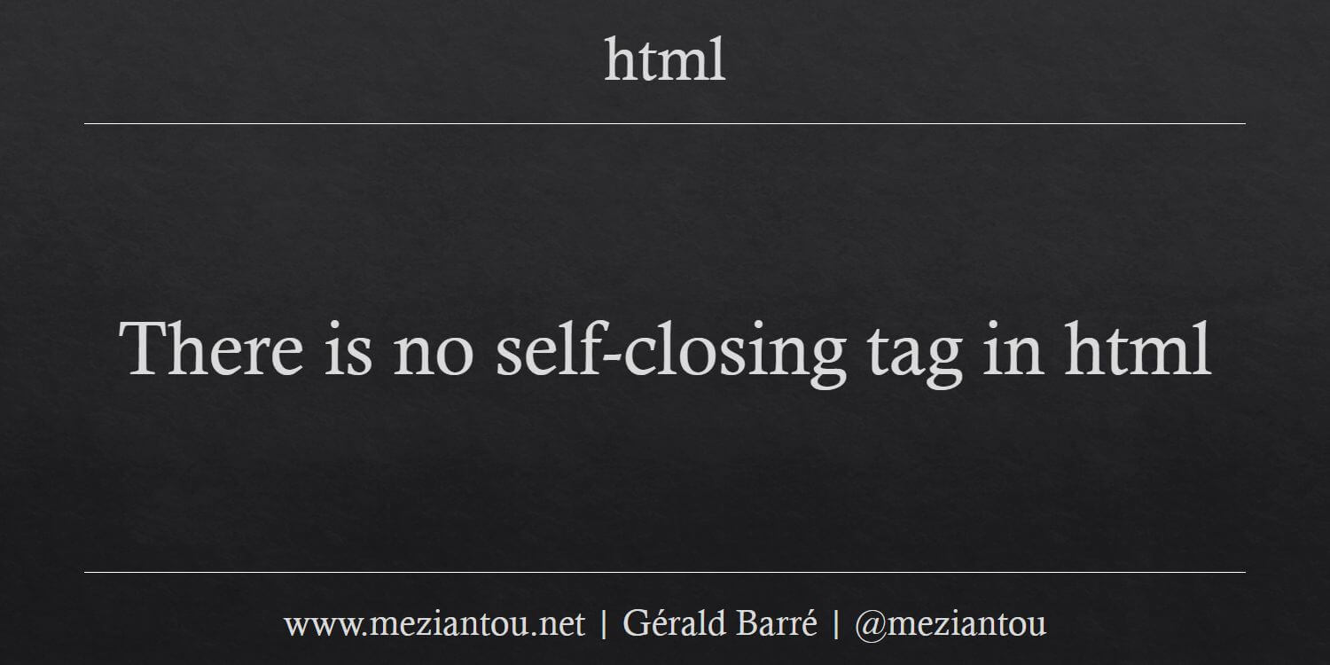 There is no self-closing tag in html - Meziantou's blog