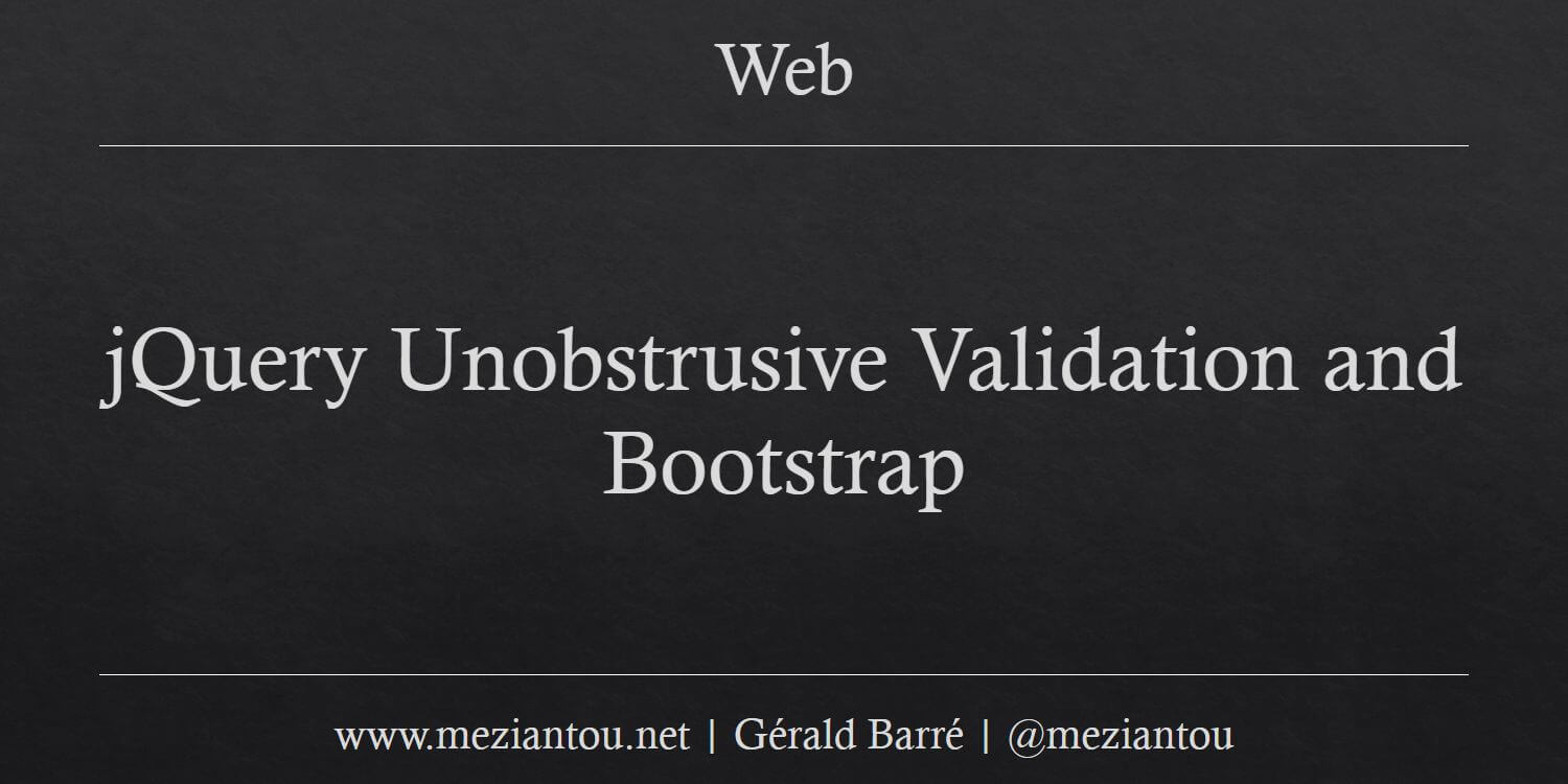 Jquery Unobstrusive Validation And Bootstrap Meziantous Blog