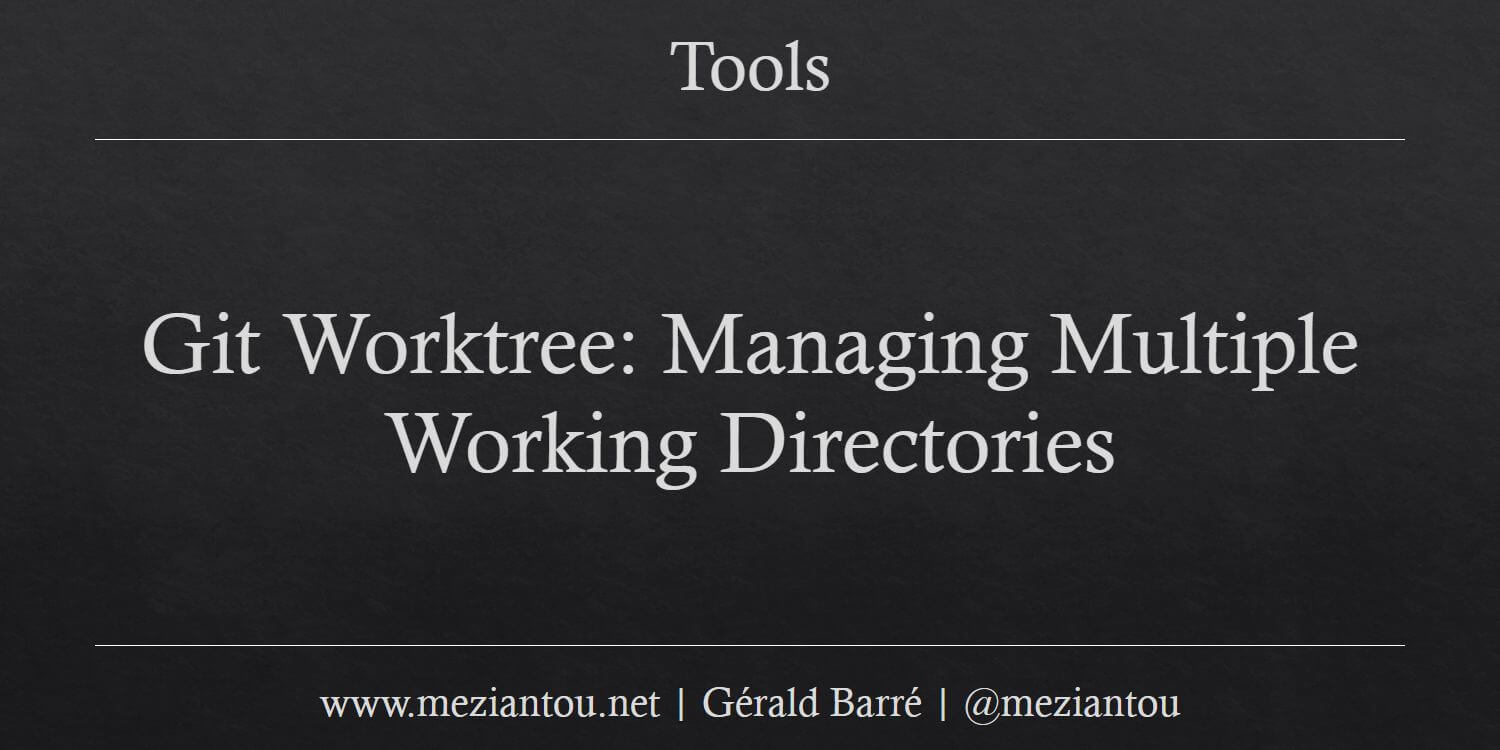 Git Worktree: Managing Multiple Working Directories - Meziantou's blog