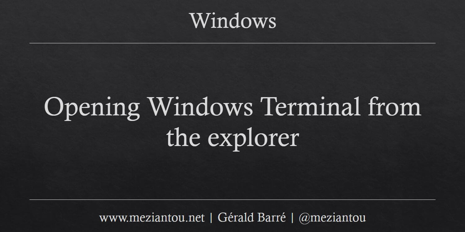 Opening Windows Terminal from the explorer - Meziantou's blog
