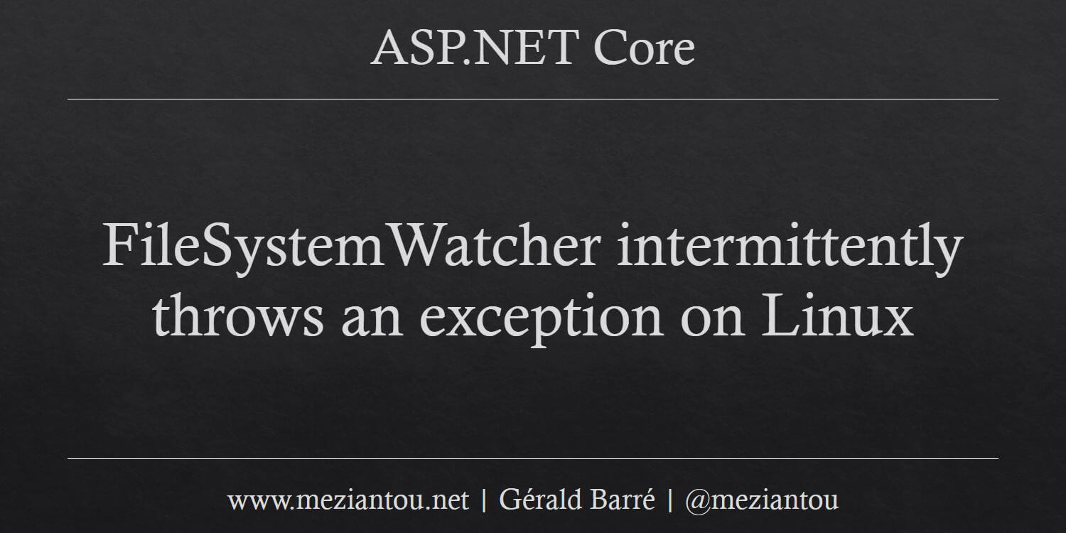 Filesystemwatcher Intermittently Throws An Exception On Linux Meziantous Blog 4924