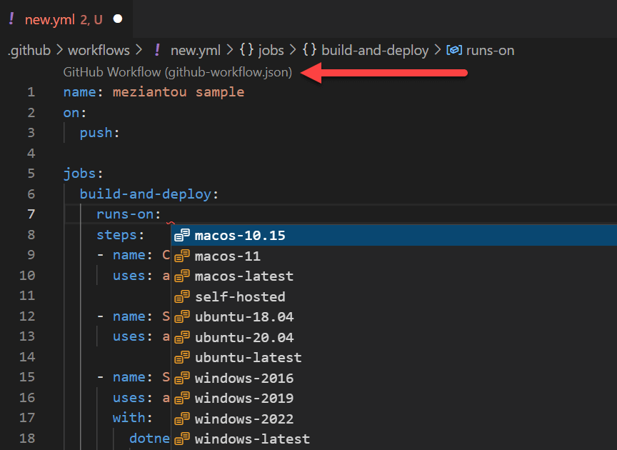 Enabling Intellisense For Github Actions Workflows In Vs Code Meziantous Blog