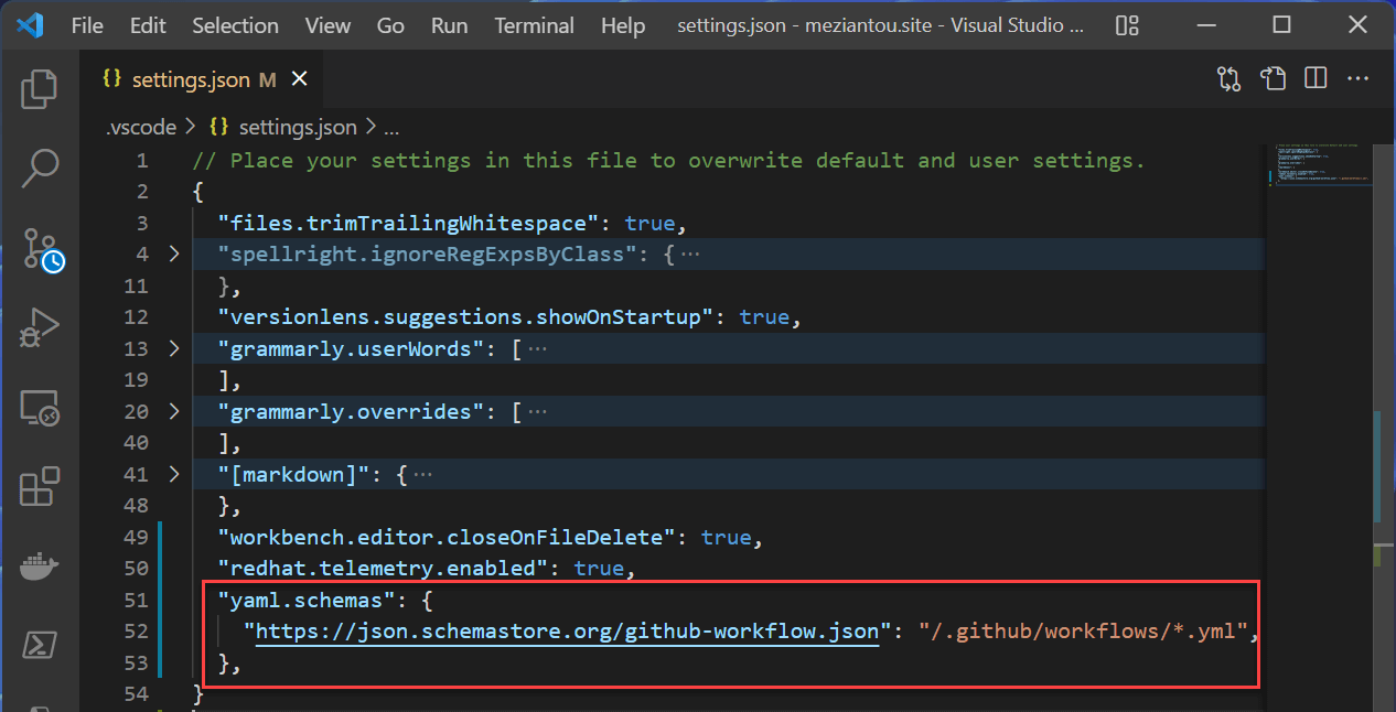 Enabling Intellisense For Github Actions Workflows In Vs Code Meziantous Blog